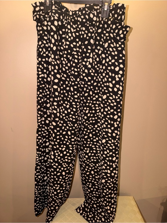 Alya | Pants & Jumpsuits | Alya Black And White Polka Dot Wide Leg ...